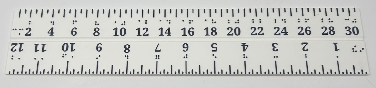 Braille Ruler for the Blind, Inches and Centimeters | Braille Superstore